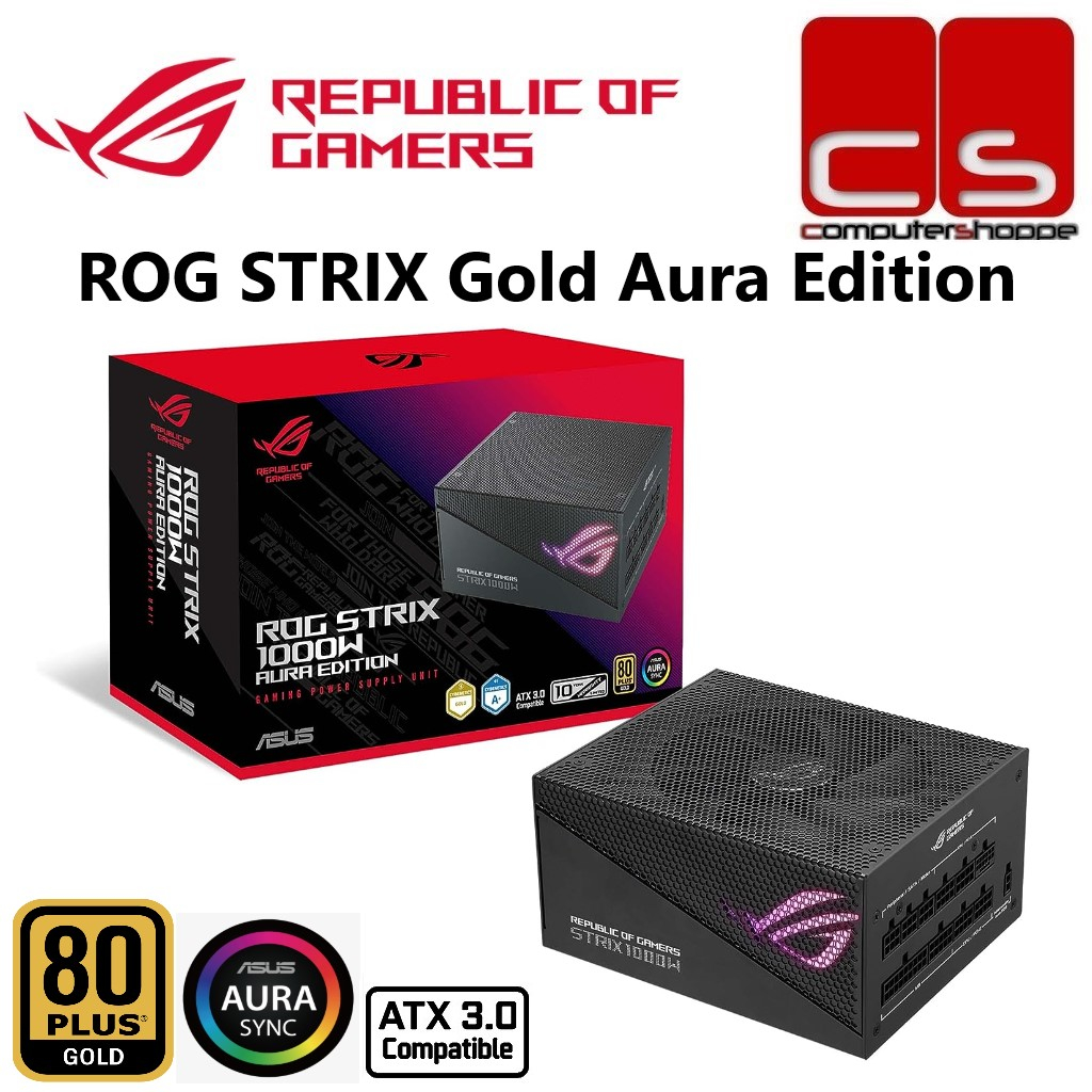 Asus ROG STRIX Gold Aura Edition Series PCIe Gen5 ATX 3.0 Full-Modular ...
