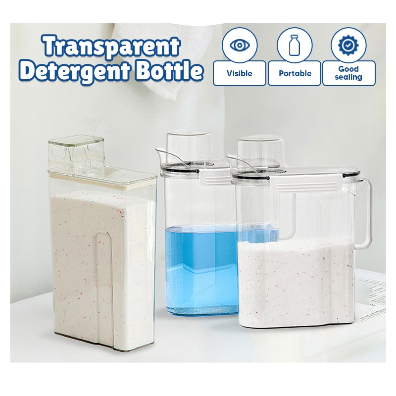 3000ml Laundry Detergent Dispenser Transparent Bottle Liquid Laundry ...