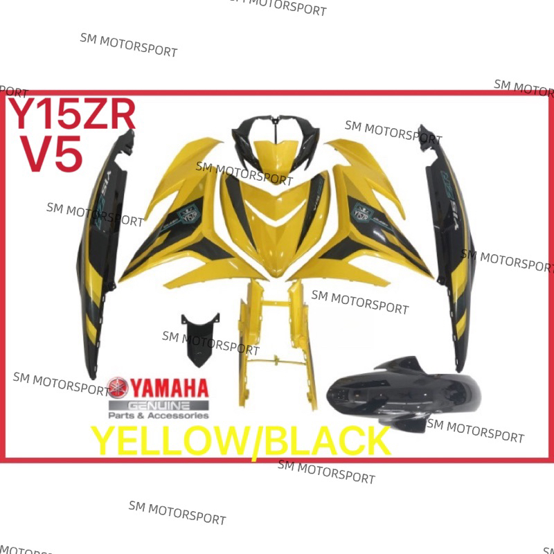 Y15ZR V5 BODY COVER SET YELLOW/BLACK YAMAHA 100% ORIGINAL HLY | Shopee ...