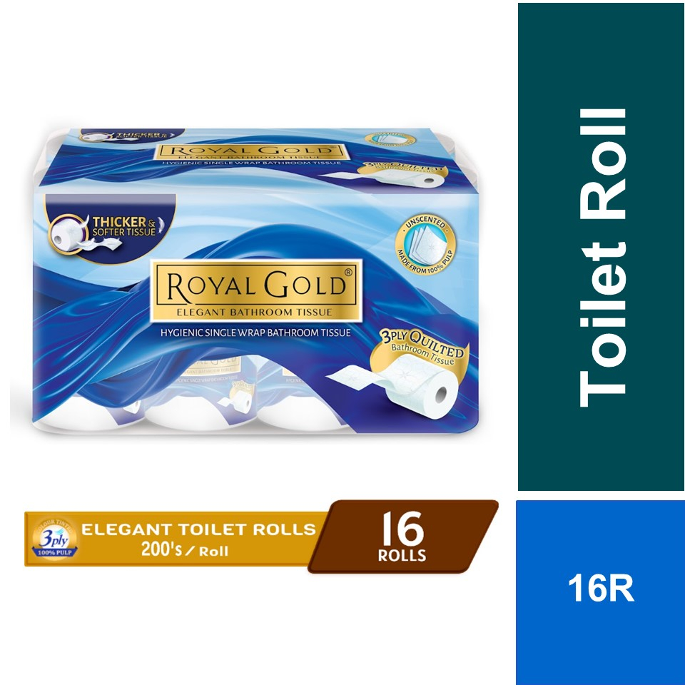Royal Gold Elegant Scented Toilet Roll 3ply 16r x 200s | Shopee Malaysia