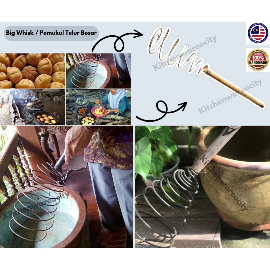 Wooden Whisk / Egg Whisk / Tangkai Kayu Pemukul Telur / Pemukul Telur ...