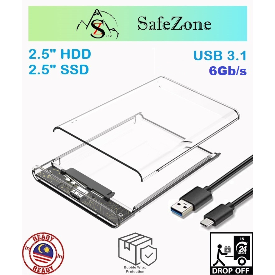 High Speed USB3.1 6Gbps HDD/SSD Casing, Support All 2.5 inch HDD/SSD ...