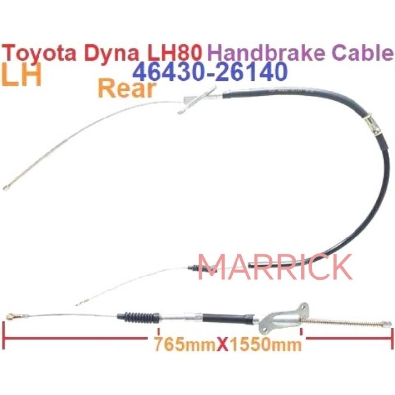 Toyota Hiace YH80 LH80 year 1985 rear handbrake cable CDK Thailand ...