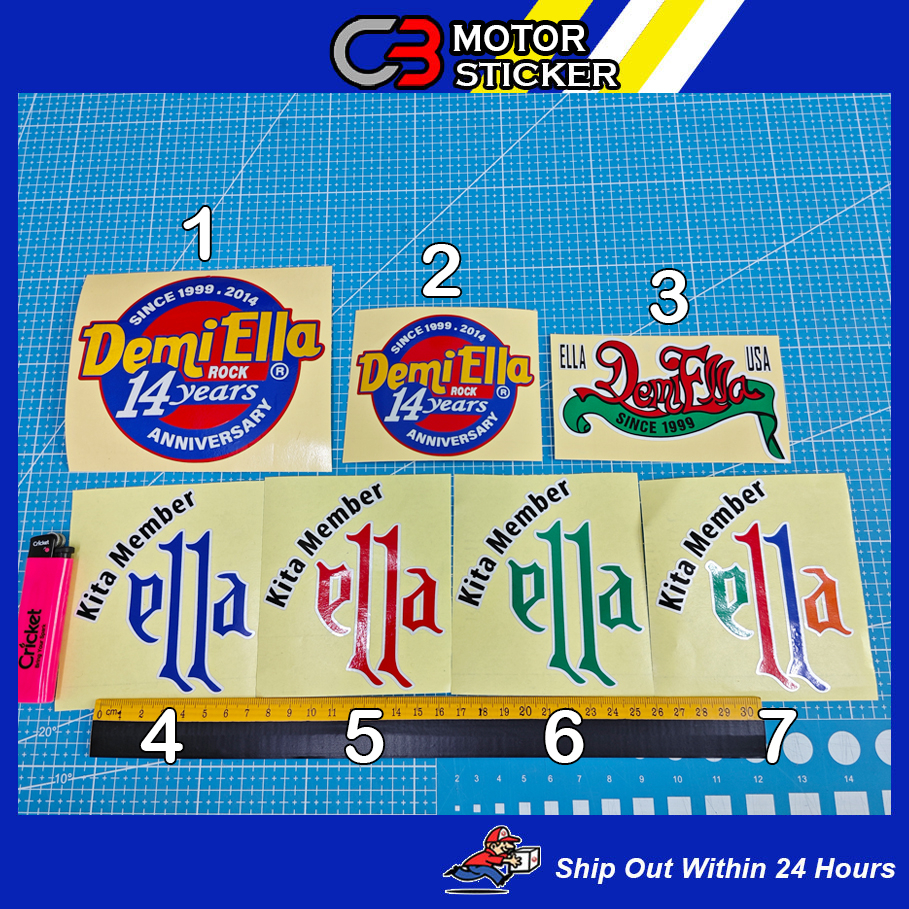 Ella Demi Ella Ella USA Sticker Cutting Overlapping Pantul Cahaya / R62 ...