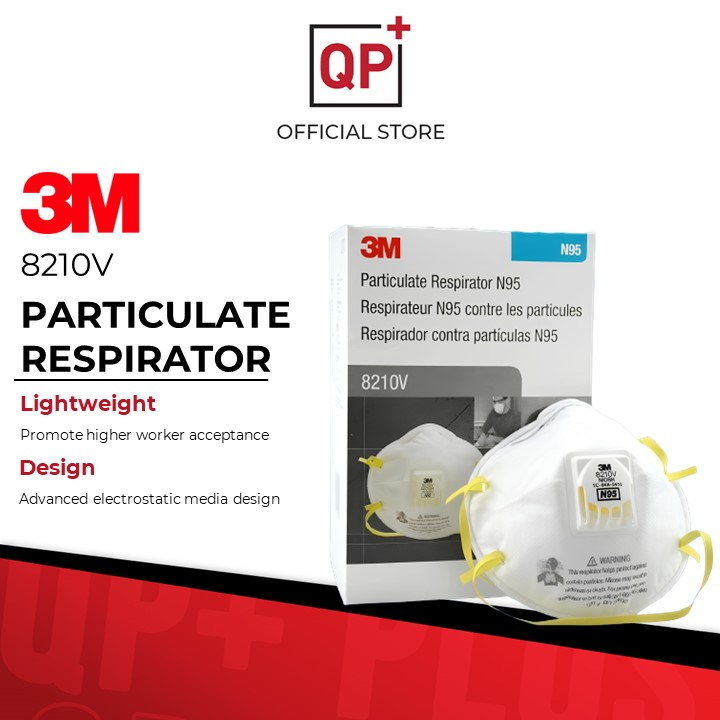 3M 8210V N95 PARTICULATE RESPIRATOR N95 FACE MASK WITH VALVE COOL FLOW ...