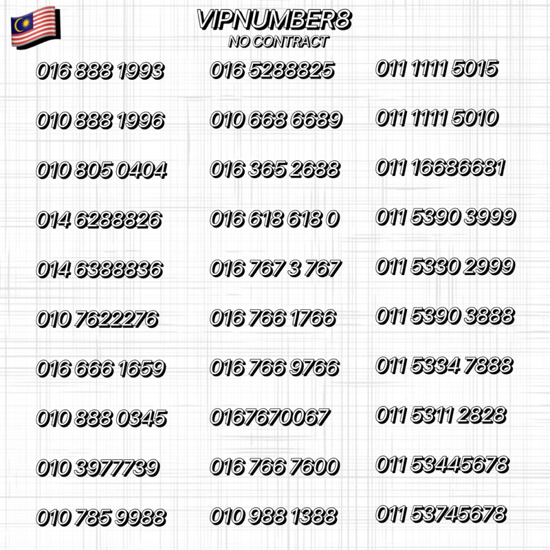 PREMIUM VIP NUMBER FOR SALE , VIP PHONE NUMBER NO CONTRACT ,NICE NUMBER ...