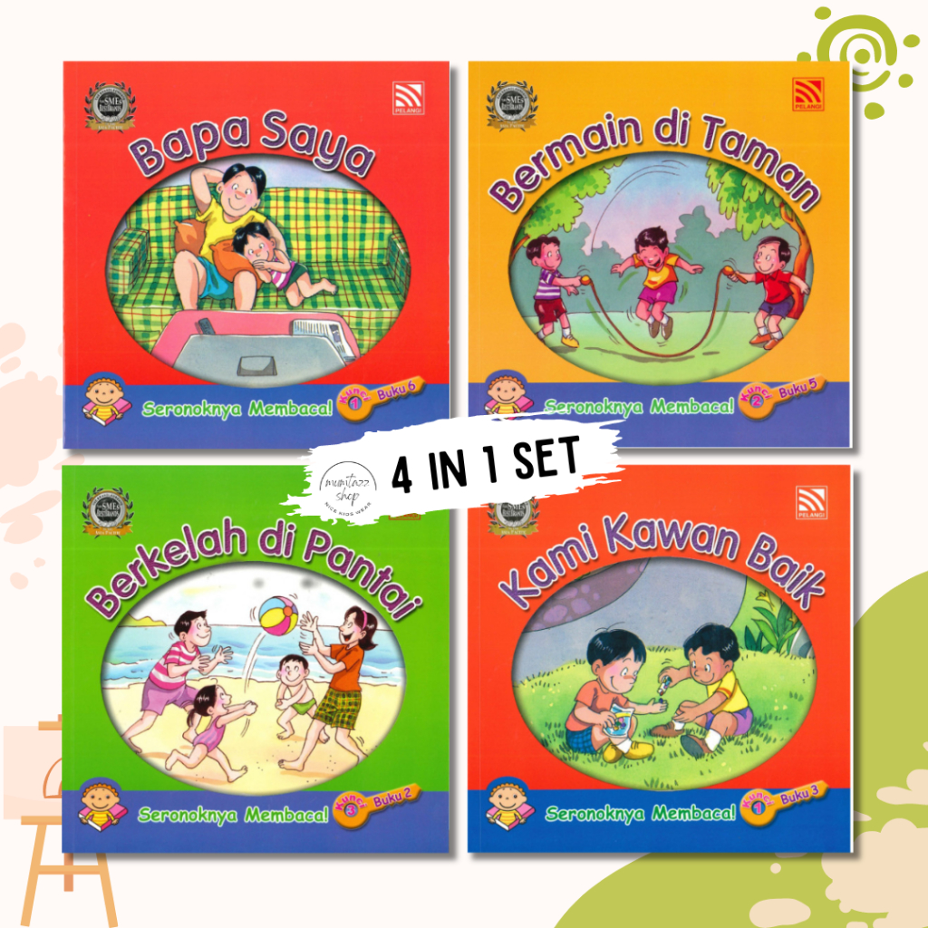 Pelangi Seronoknya Membaca Buku Cerita Kanak Kanak 4 Tahun Set 4 Dalam 1 | Shopee Malaysia