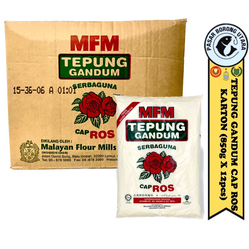 TEPUNG GANDUM CAP ROS SEKATON (850gX12pack) | Shopee Malaysia