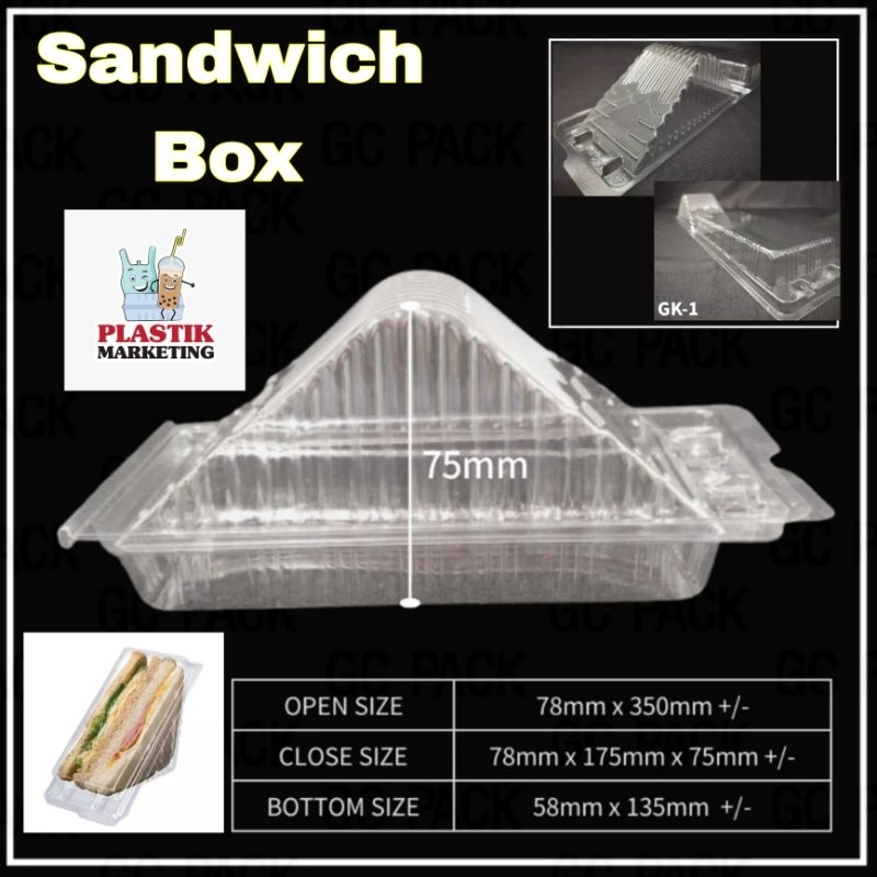 Sandwich box with Lock ( 100pcs+-)/GK1 Sandwich box/ Bakery Disposable ...