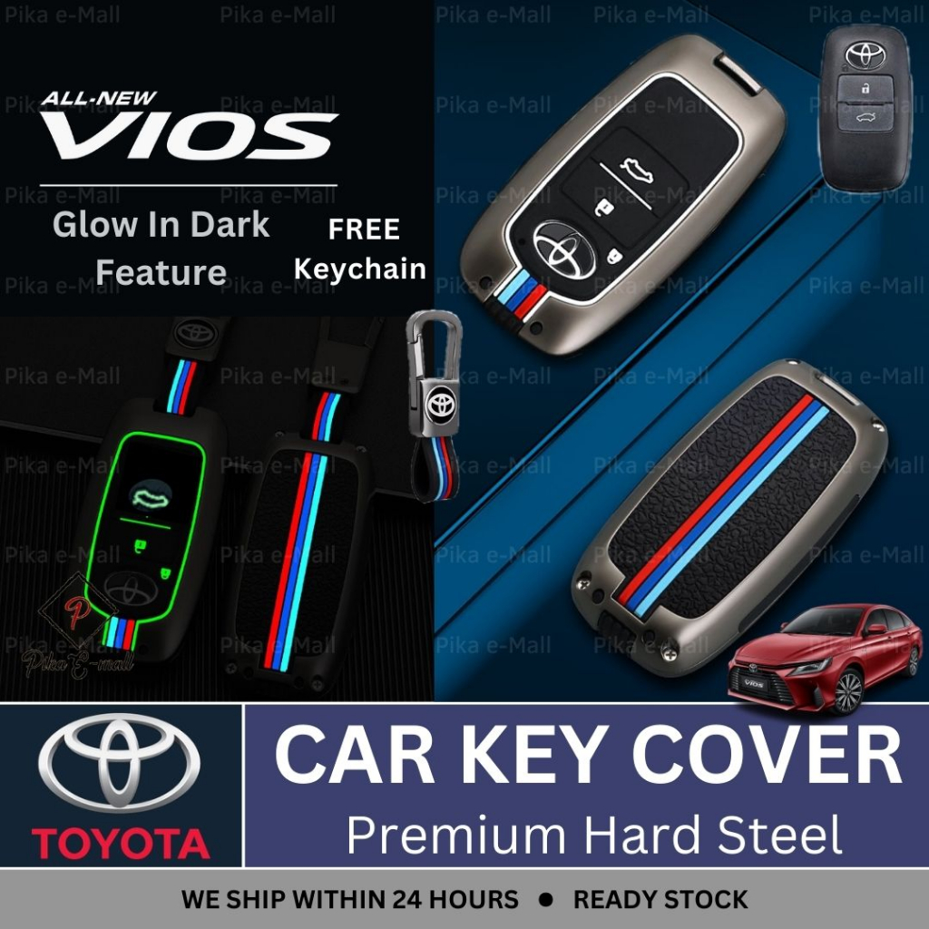 Toyota Vios 2023 Key Cover Steel Car Casing Case Holder Cover Kunci ...