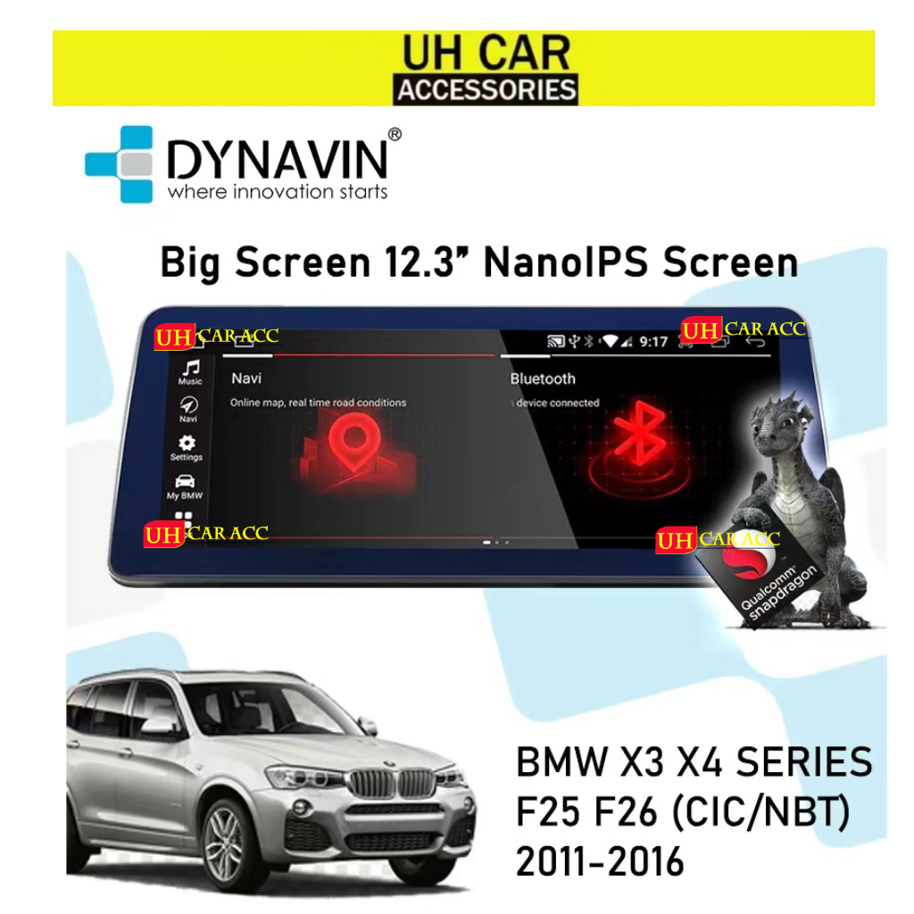 Dynavin BMW X3/X4 Series F25/F26 CIC/NBT OEM Android System Screen (12. ...
