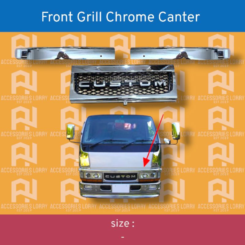 Front Grill Chrome 3tan Mitsubishi Canter | Shopee Malaysia