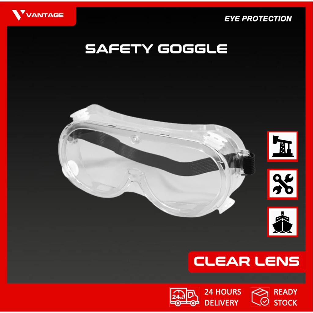Clear Lens Safety Goggle Eyewear Lab Chemical Splash Spill EN 166 ...