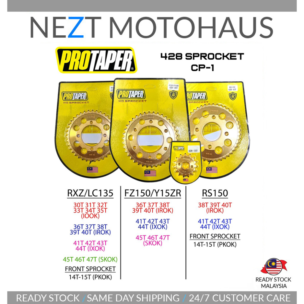 PROTAPER 428 CP1 CP-1 GOLD HD SPROCKET EMAS Y15 / FZ / LC135 / RXZ ...