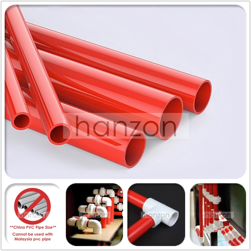 PVC Red Pipe (20mm/25mm/32mm/40mm/50mm) Aquarium Water Pump PVC Pipe ...