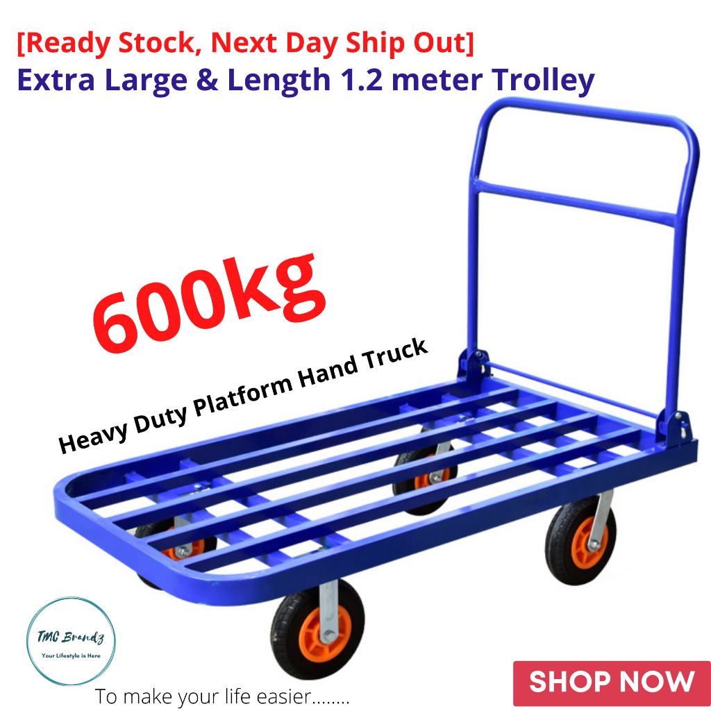 Extra Length 1.2 meter Heavy Duty Trolley 600KG Light Weight Iron ...