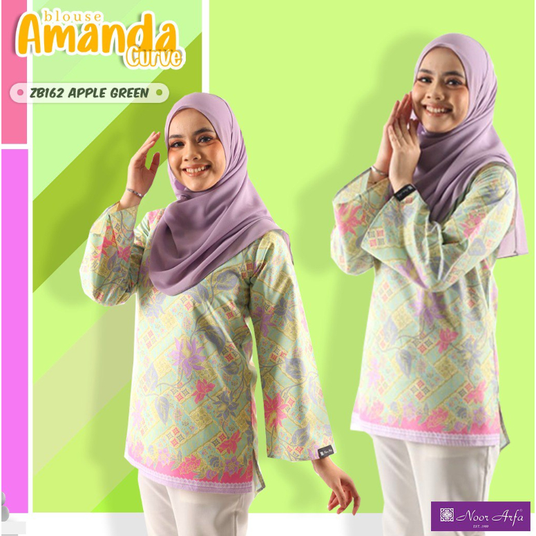 (READY STOCK) BLOUSE AMANDA CURVE NOOR ARFA BATIK TERENGGANU ORIGINAL ...