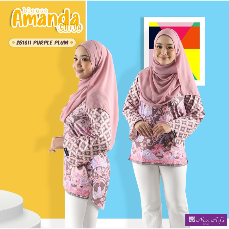 (READY STOCK) BLOUSE AMANDA CURVE NOOR ARFA BATIK TERENGGANU ORIGINAL ...