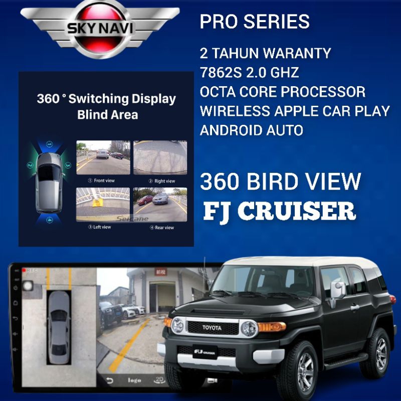 TOYOTA FJ CRUISER 7862S ANDROID PLAYER WITH 360 BIRD VIEW CAMERA ...