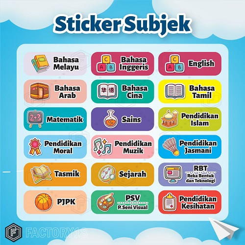 Label Sticker Subjek Sekolah Label Buku Latihan Subject Label | Shopee ...