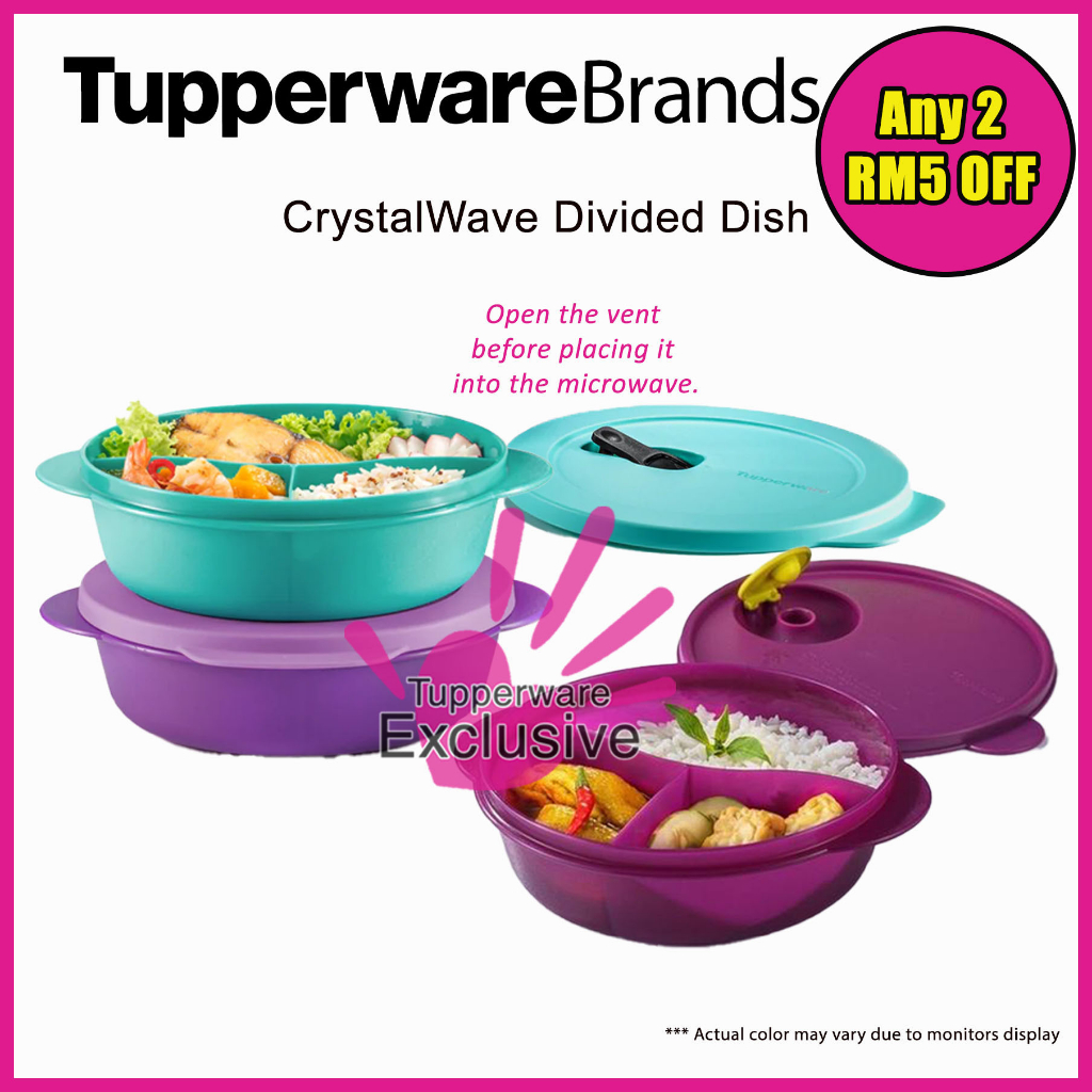 Tupperware Brands CrystalWave Divided Dish Bekas Bekal Makanan Bento ...