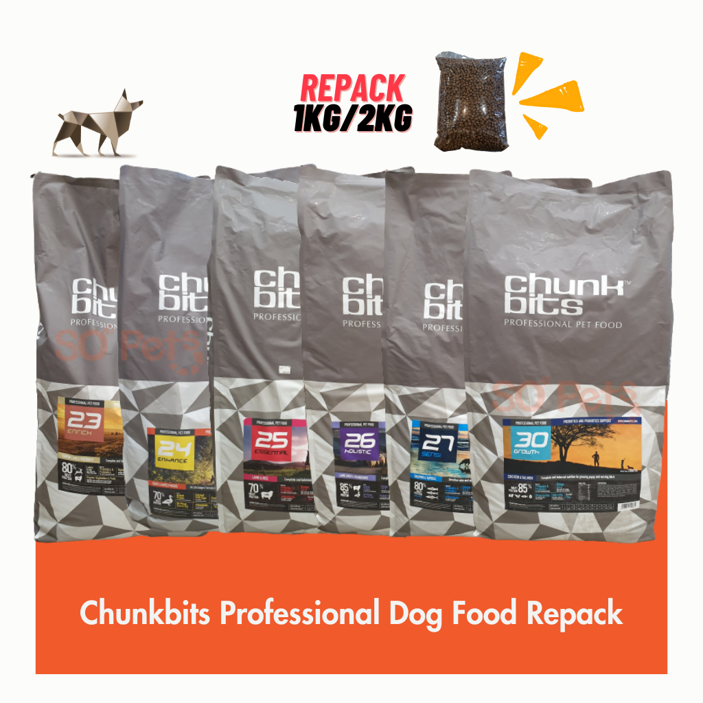 Chunkbits Dog Food [1kg/2kg] Repack #22/24/23/25/26/27/30 性价比超高的狗粮 ...