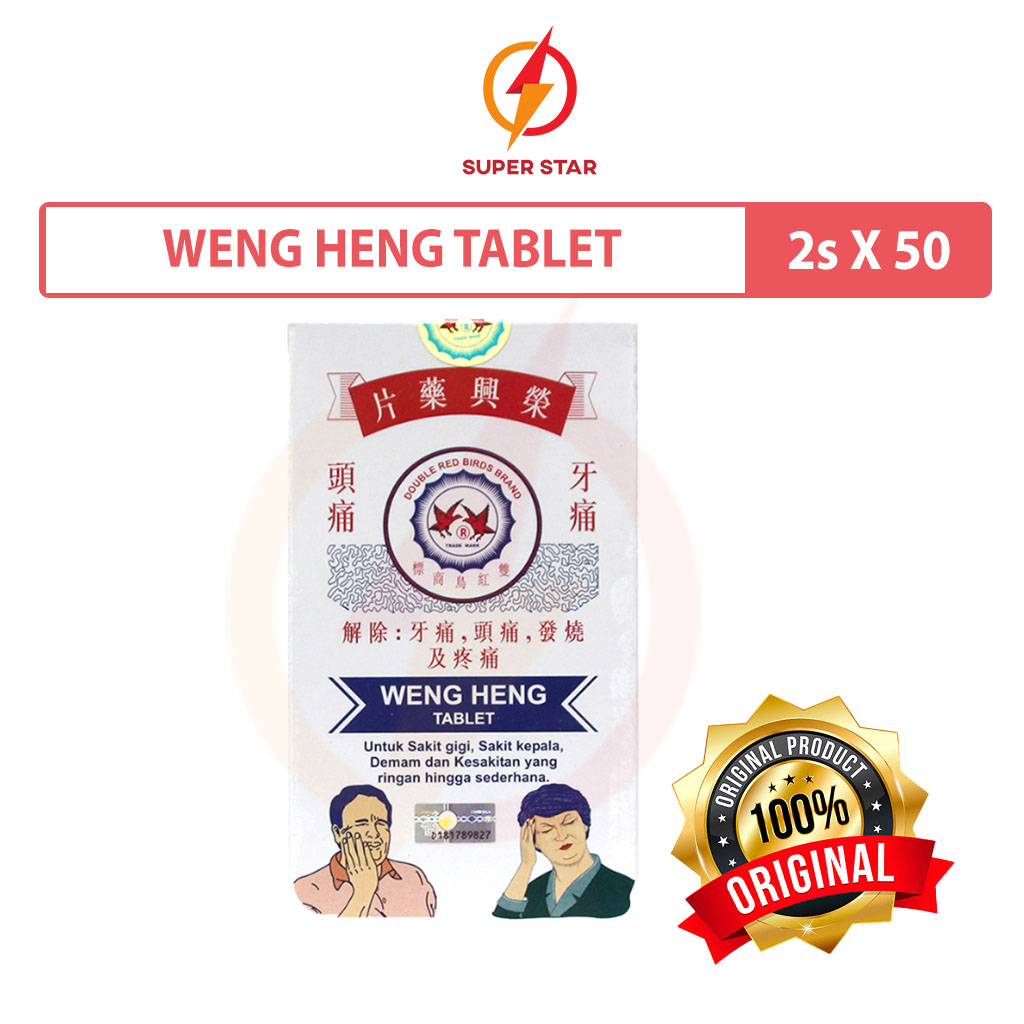 Weng Heng Tablet Paracetamol 500mg 2s x 50 packets(Untuk Demam/Sakit ...