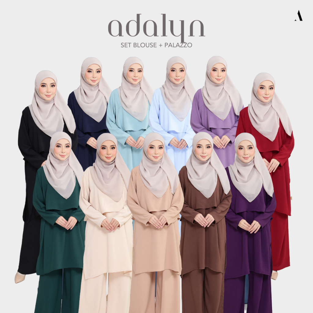 ADALYN - Set Blouse Labuh + Palazzo (Kain Cey) | Shopee Malaysia