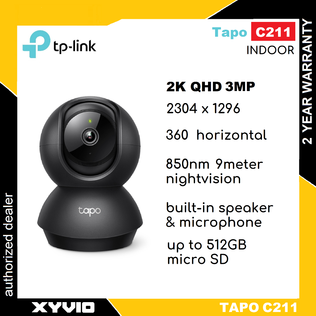 TP-LINK TAPO C211 2K QHD Pan/Tilt Home Security Wi-Fi Camera (Tapo C211 / C225 / C120 / C500 ...