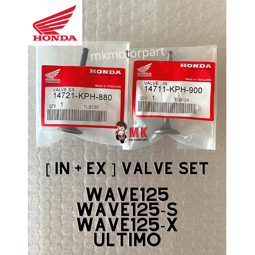 (A) IN + EX VALVE SET Honda Wave125 / Wave125S / Wave125X Ultimo ...