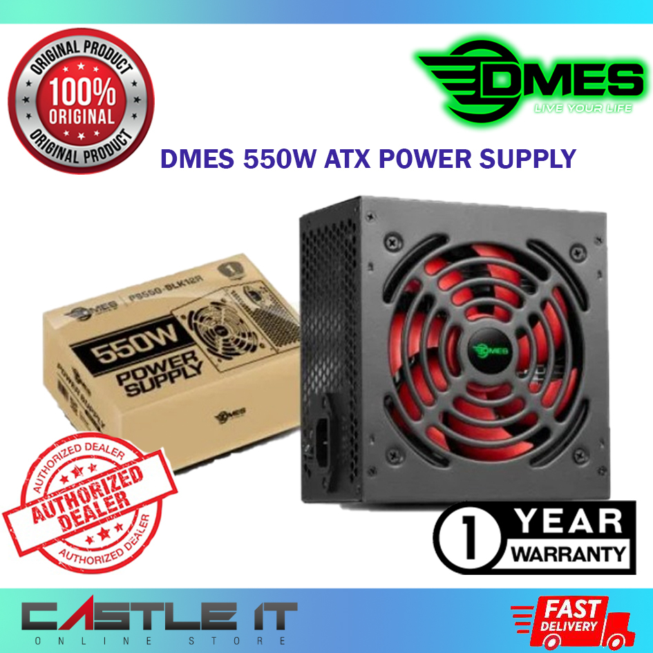 DMES 550W / 650W ATX Standard Normal Power Supply PSU (PS550-BLK12R ...