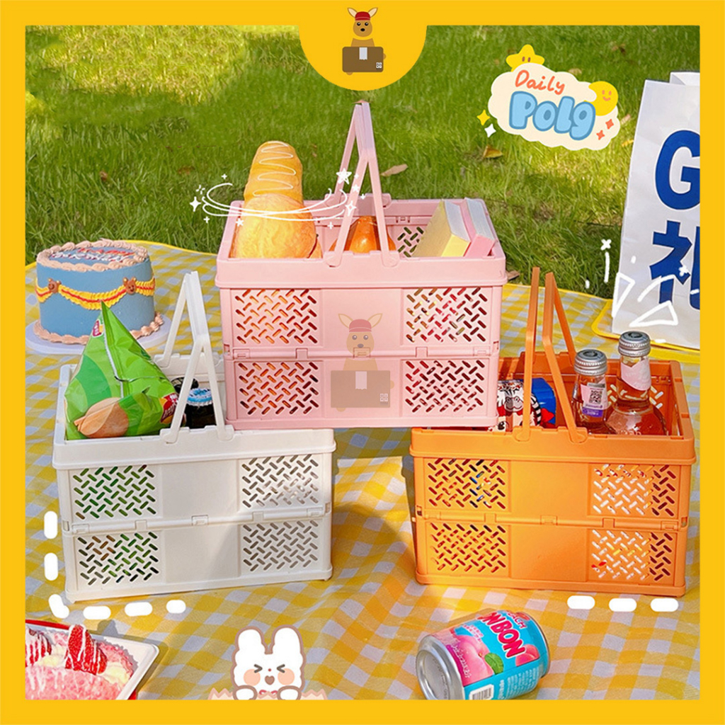 Foldable Basket Portable Storage Basket Folding Storage Box Collapsible ...