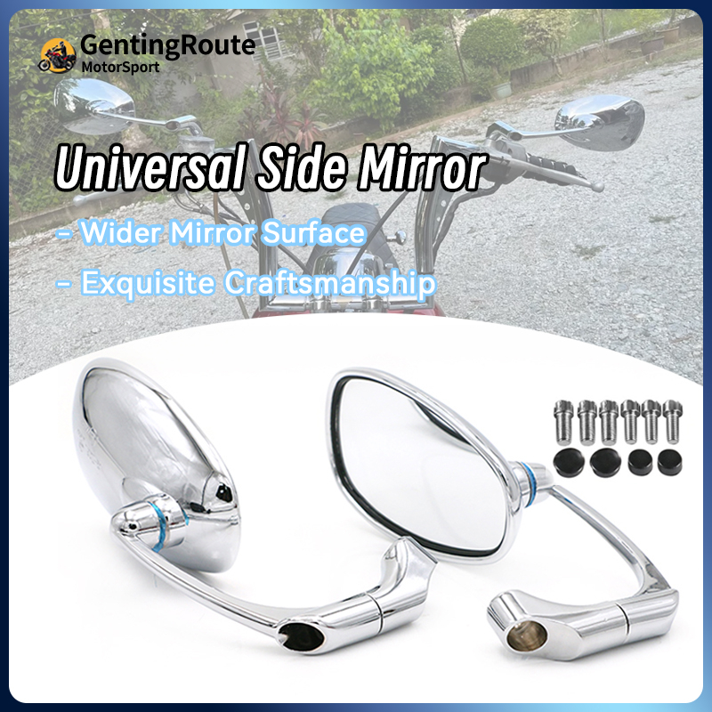 Universal Retro Rear View Side Mirrors Rearview Mirror 8mm 10mm Motor