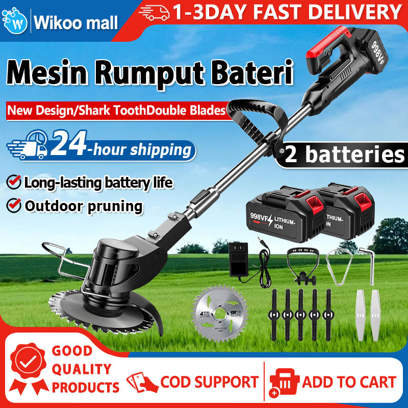 [Ready Stock] 998VF Mesin Rumput Bateri Cordless Grass Cutter Portable ...