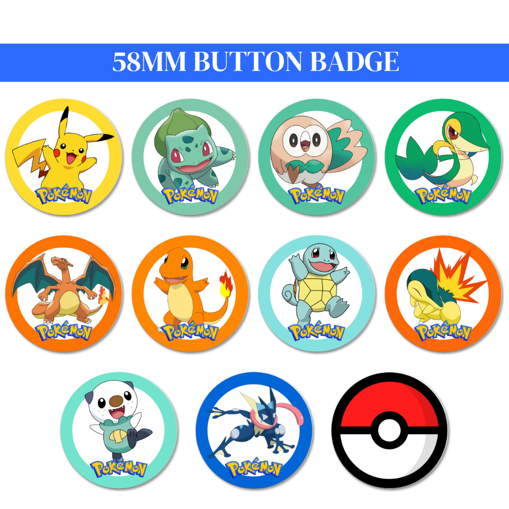 Pokemon Anime Button Badge 58mm | Shopee Malaysia