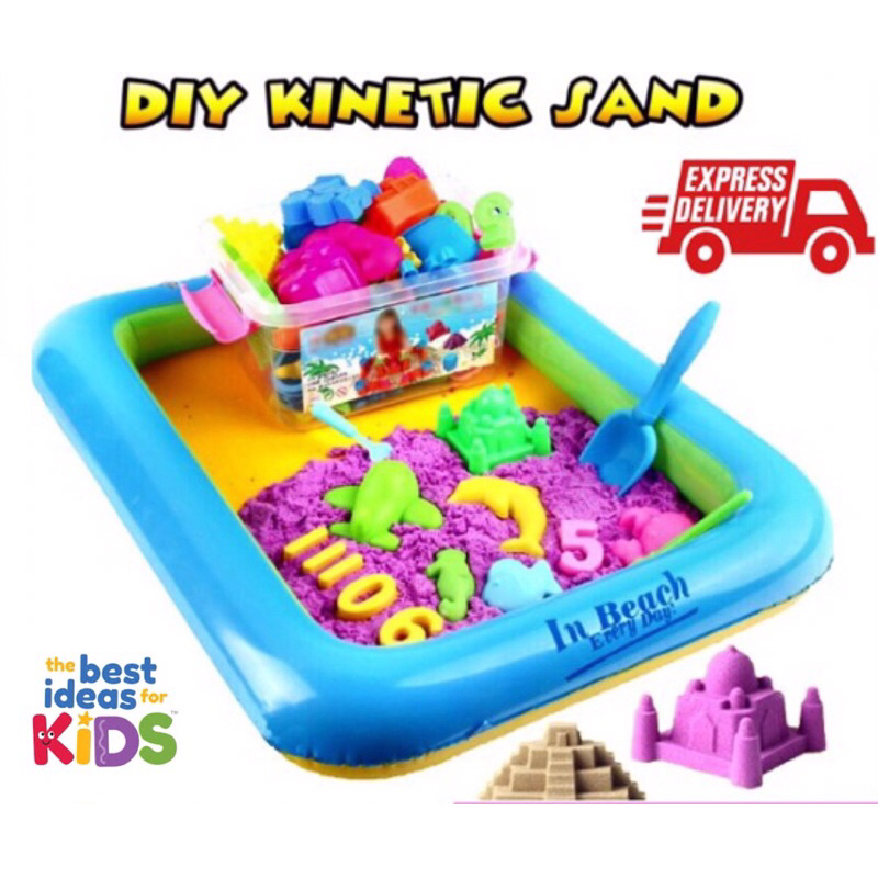 🔥READY STOCK🔥 2kg Realeos THE SAND Dynamic Eco Sand Castle Play Set ...