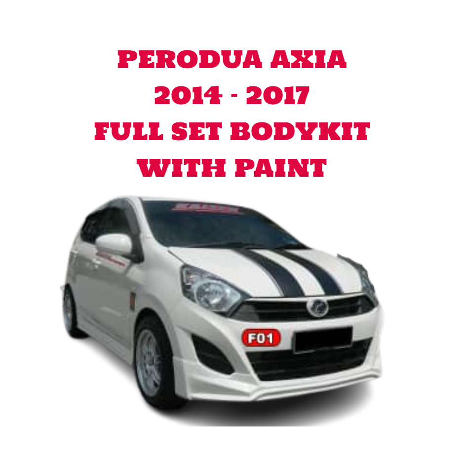 Perodua Axia 2014-2017 Full Set Bodykit with Metallic Colour | Shopee ...