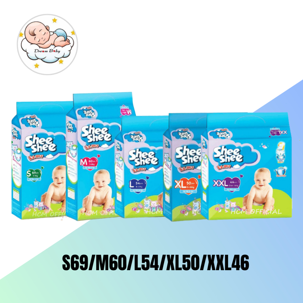 SHEE SHEE SHEESHEE TAPE DIAPER MEGA - S69/M60/L54/XL50/XXL46 | Shopee ...