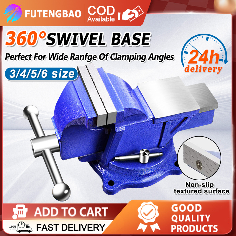 【Ready Stock】3"4"/5"/6" Heavy Duty Clamp Bench Vise Clamp Tool Grafting Tool Set360° Swivel Base ...