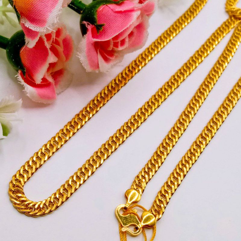 Rantai Leher Lipan Licin Selesa Emas 916 Tulen | Shopee Malaysia