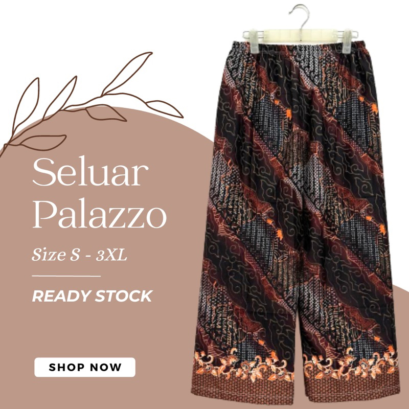 Flower Palazzo Long Pants / Seluar Batik Palazzo / Palazzo Besar Labuh ...