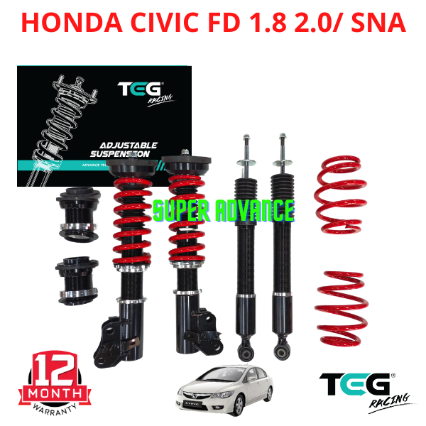 🔥BOLEH SERVICE🔥 Honda FD Civic TEG RACING Adjustable Suspension Hi Low ...