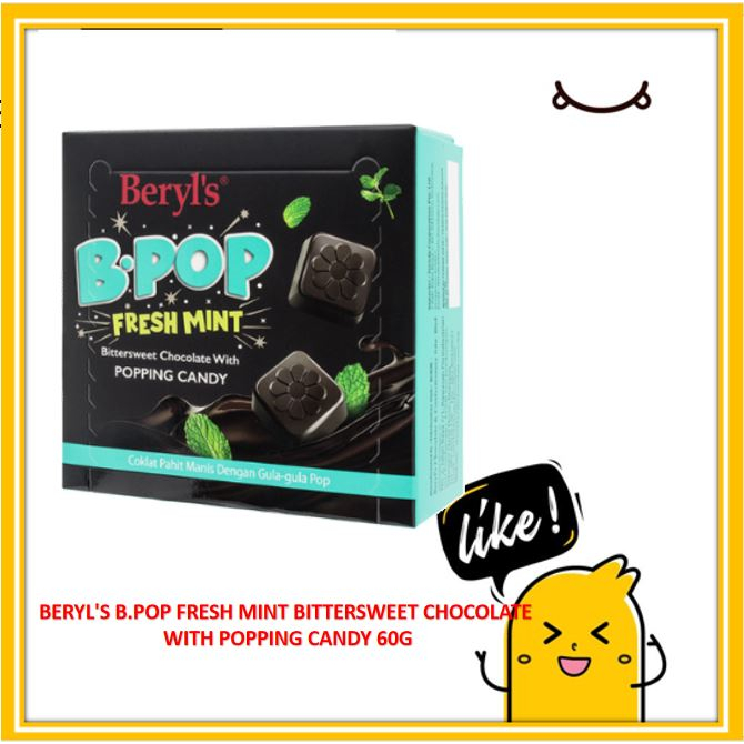 BERYL'S B.Pop Fresh Mint Bittersweet Chocolate with Popping Candy 60G ...