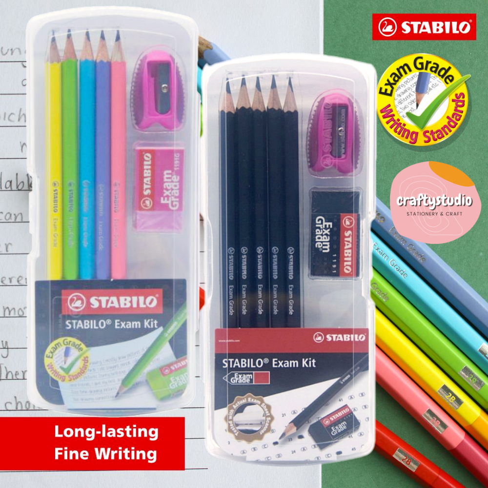 Stabilo Exam Grade Exam Kit, Pencil and Eraser Set (288GPC5SP, 288PC5SP ...