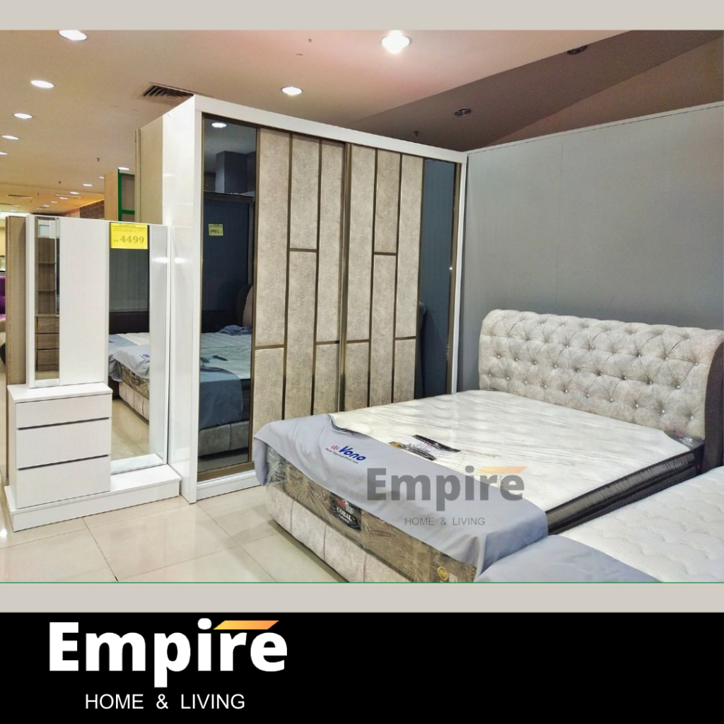 🔥 Promo 🔥Luxury Bedroom Set White - Bedframe Katil - Wardrobe Almari ...