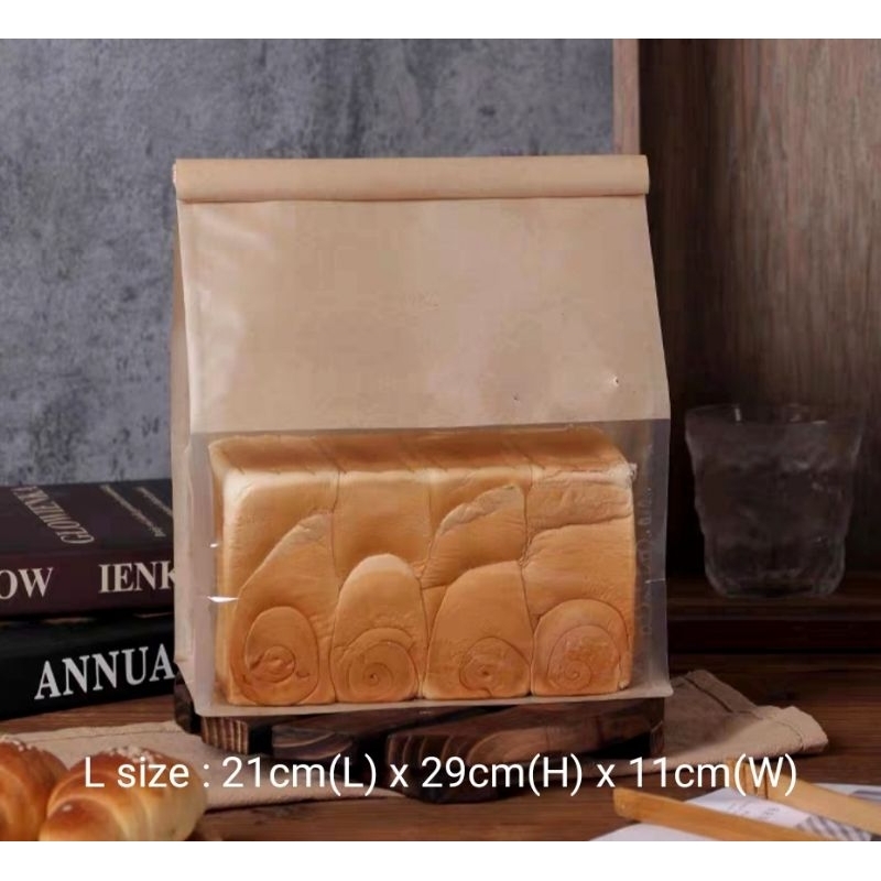 Bakery Toast Loaf Bread Pastry Roti Packaging Bag Kraft Paper Cookie ...