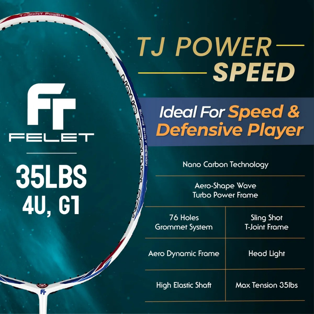 FELET TJ POWER SPEED 4U BADMINTON RACKET | Shopee Malaysia