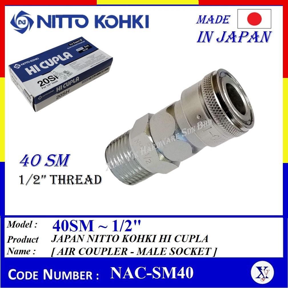 NAC- [PER 1PC] 100% ORIGINAL NITTO KOHKI HI CUPLA AIR COUPLING | NITTO AIR COUPLER | NITTO QUICK ...