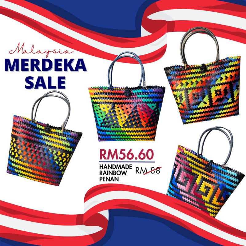Handmade Penan Bag - Rainbow Edition/Buatan Borneo/Bag Anyaman/Anyaman ...