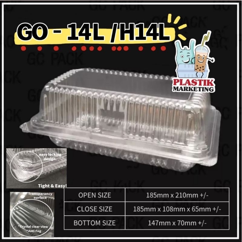 OpsH14L Benxon Plastic Tray with Lock ( 50pcs+-)/GO-14L Donut box ...